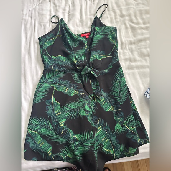 Guess | Pants & Jumpsuits | Guess Green Leaf Romper | Poshmark